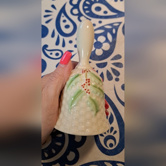 Belleek | Other | Vintage Beleek Holiday Holly Dinner Bell | Poshmark